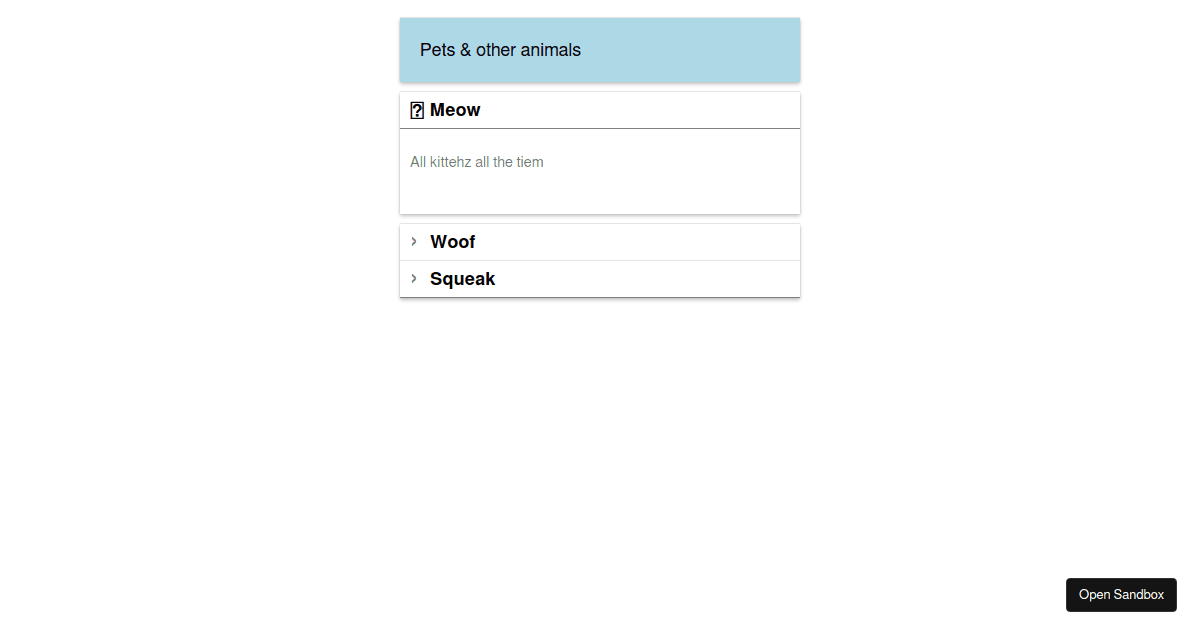 React Hooks Accordion Codesandbox
