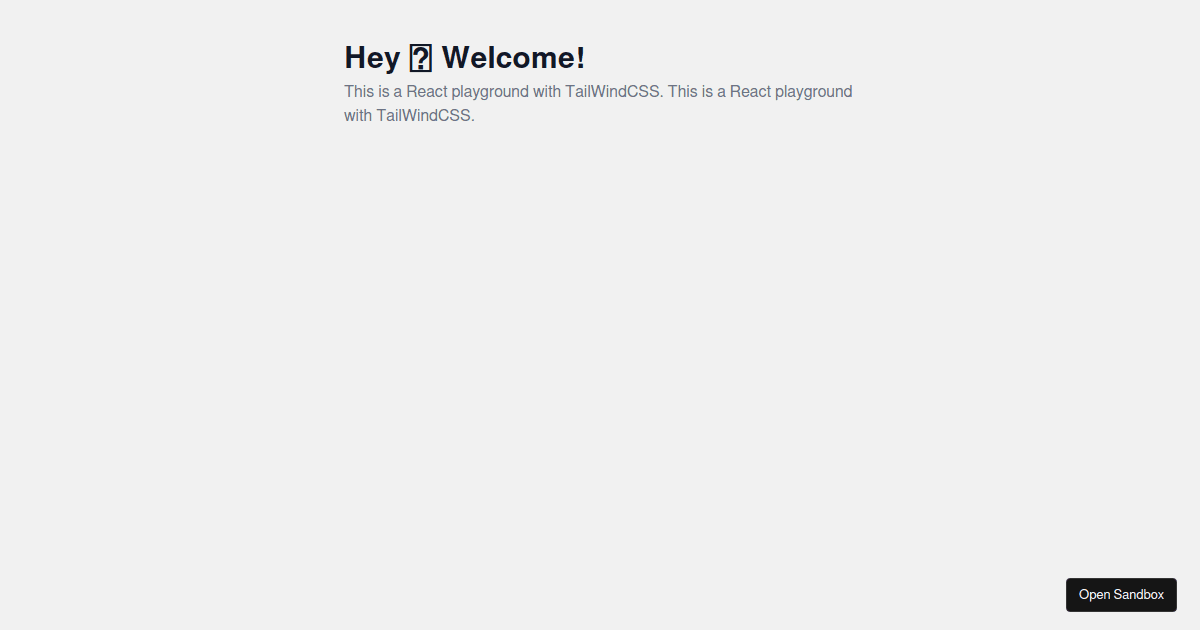 React Tailwindcss Starter Codesandbox