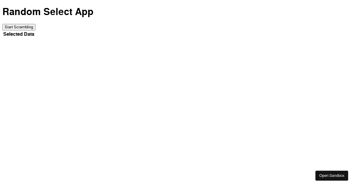 React Random Select App Codesandbox