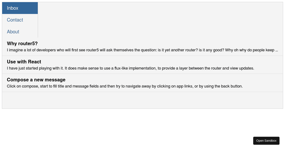 Router5 Breadcrumbs React Tree Of Routes Example Forked Codesandbox