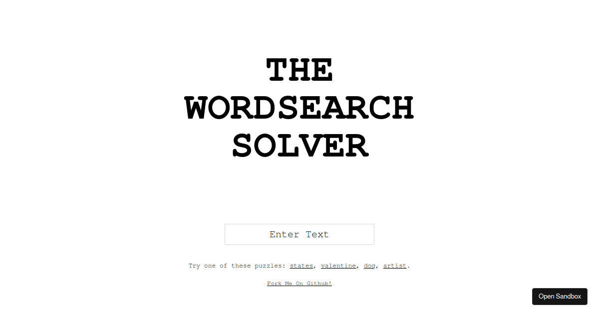 wordsearch - Codesandbox
