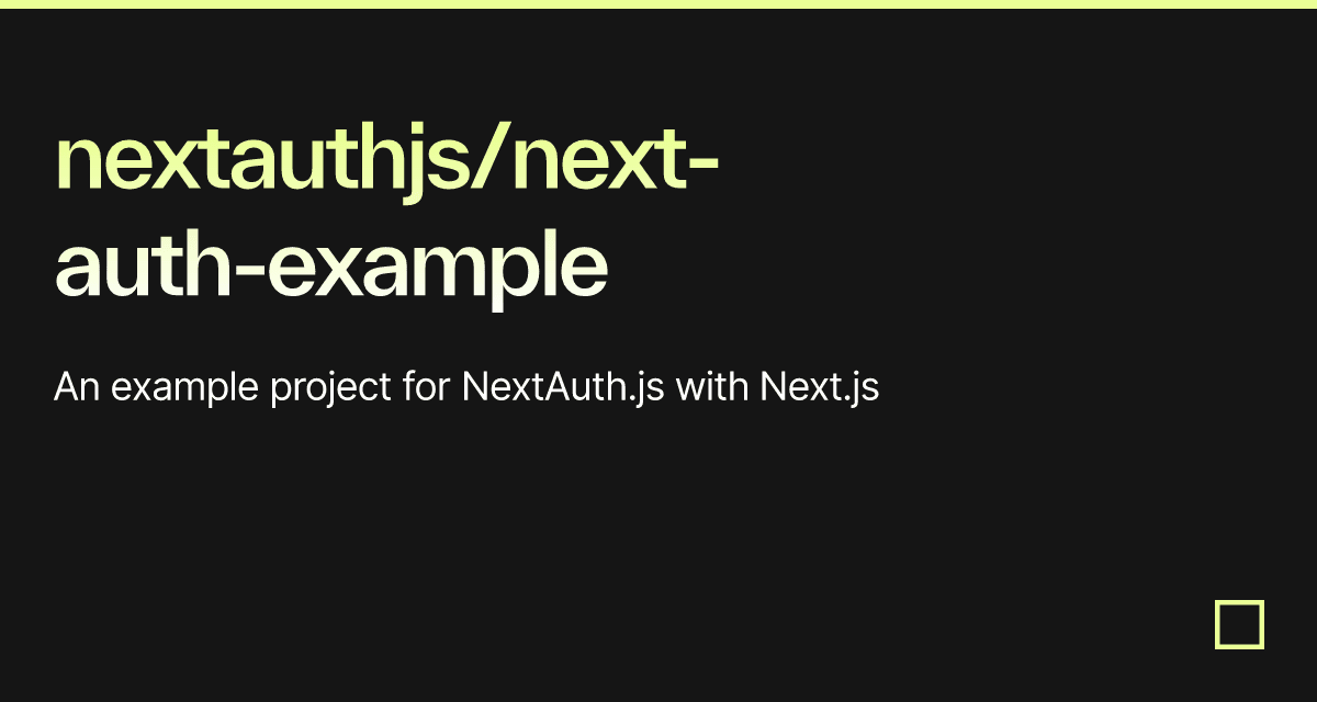 Nextauthjsnext Auth Example Codesandbox
