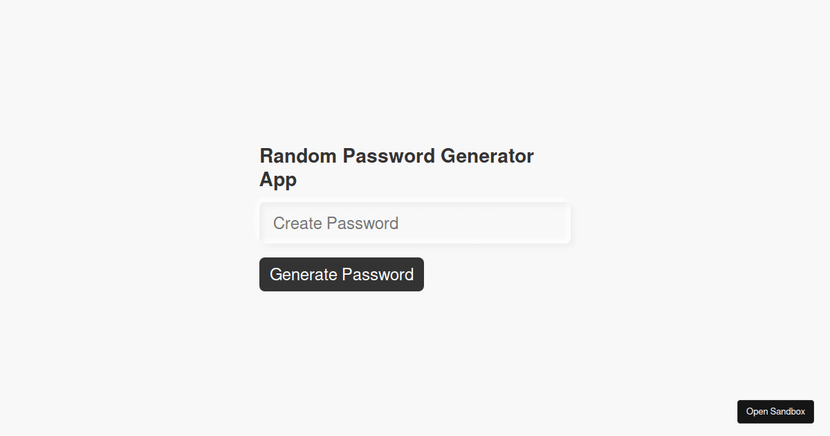 Random Password Generator App - Codesandbox Random Password Generator App - Codesandbox