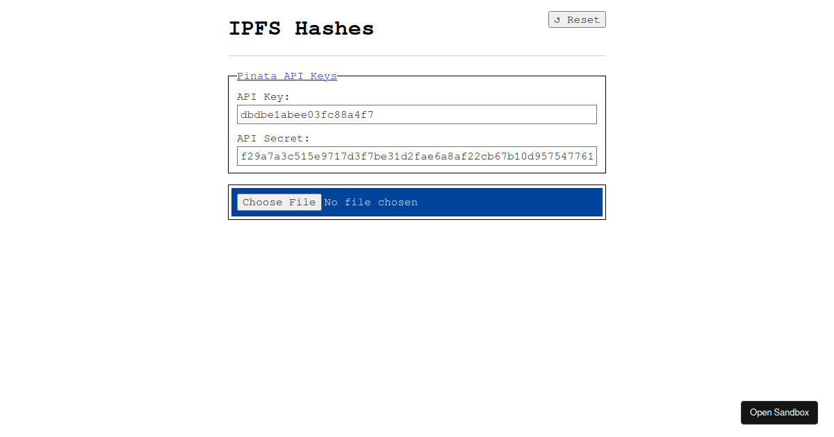 ipfs-hashes - Codesandbox