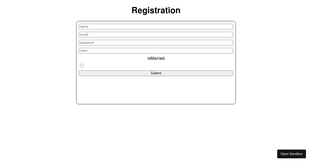 react-form - Codesandbox