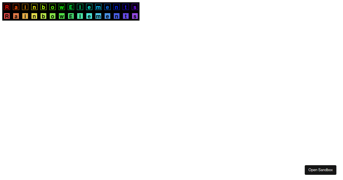 rainbow-elements with react example - Codesandbox