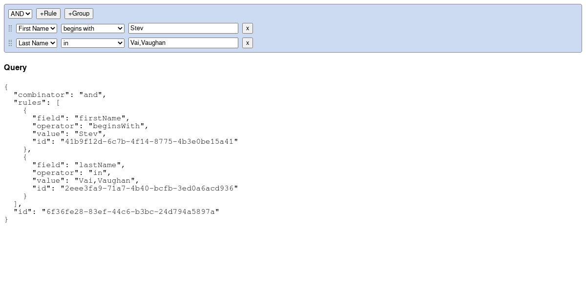 react-querybuilder-dnd-example - Codesandbox