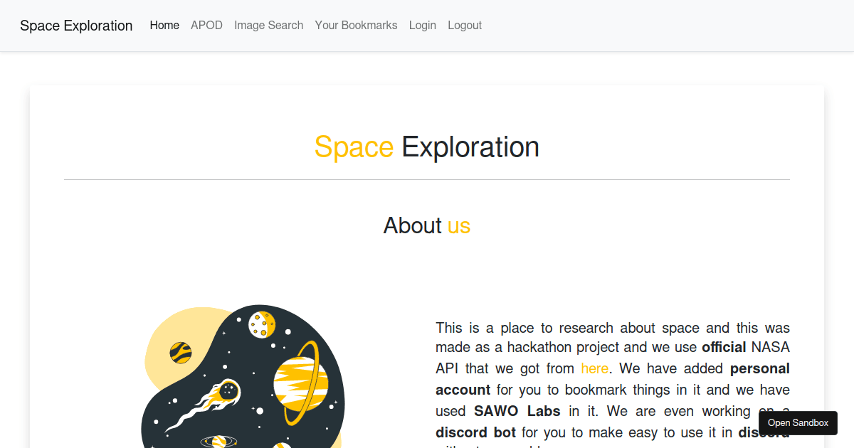 nasa-api-hackathon - Codesandbox