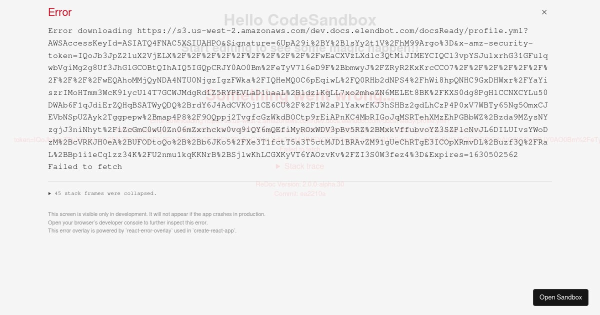 React Redoc Example Forked Codesandbox