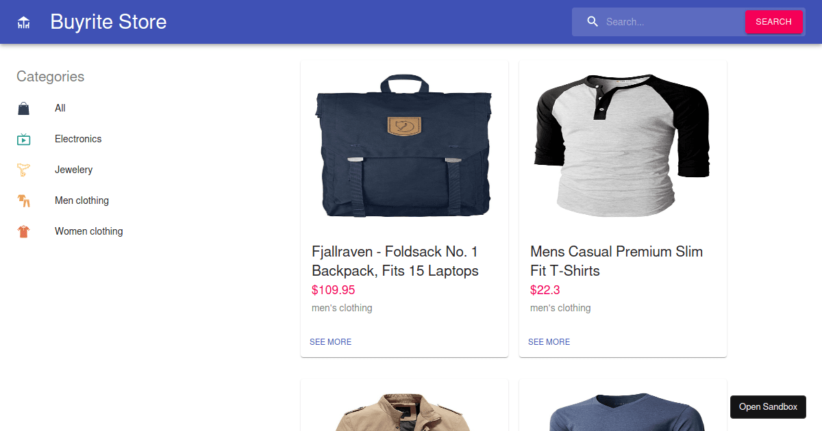 ecommerce - Codesandbox