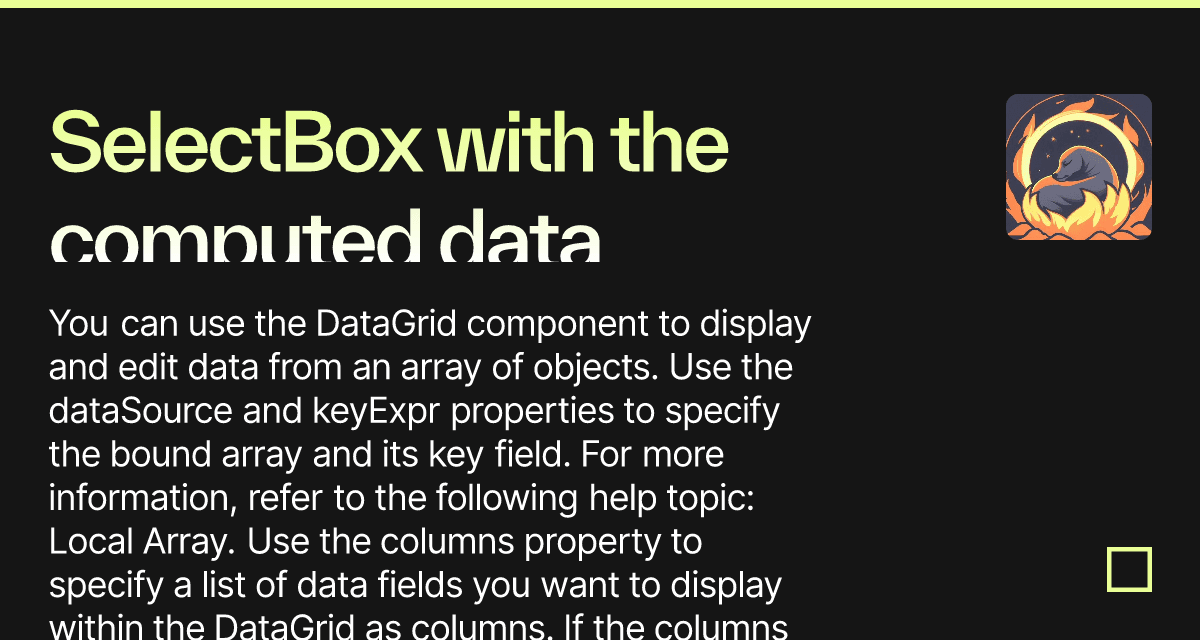 SelectBox with the computed data (forked) - Codesandbox