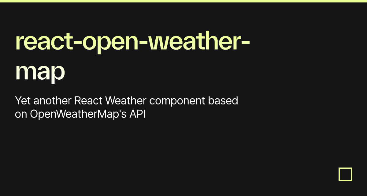 React Open Weather Map Codesandbox
