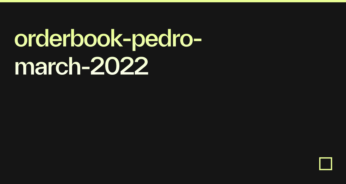 Orderbook Pedro March 2022 Codesandbox 