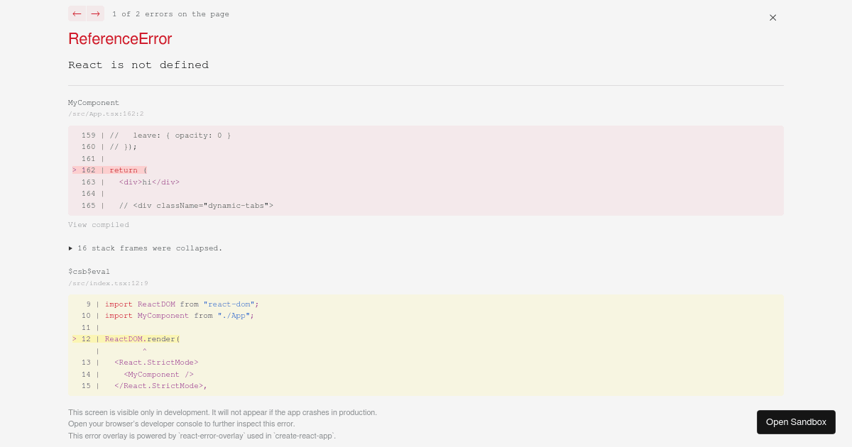 React Typescript Forked Codesandbox