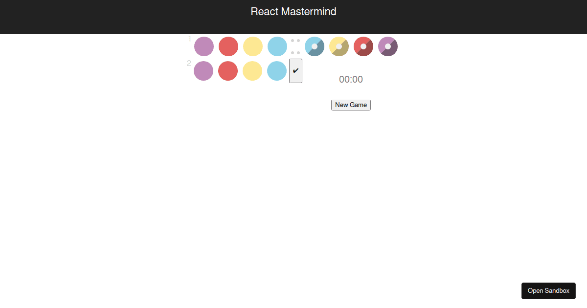 mastermind - Codesandbox