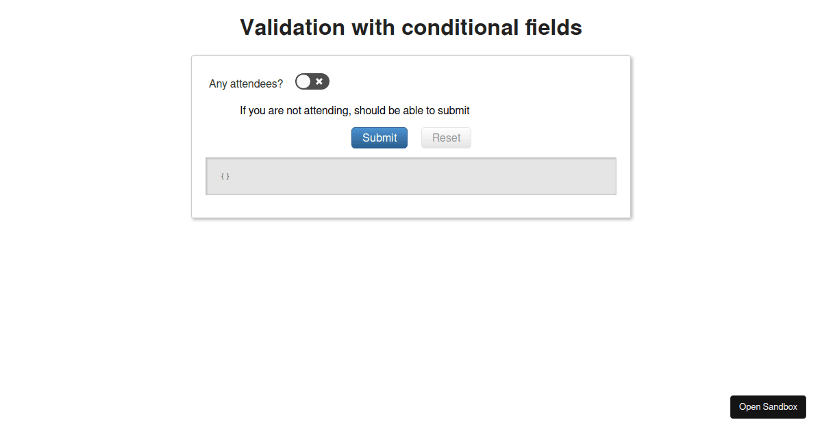 field-validation with conditional fields (rff) - Codesandbox