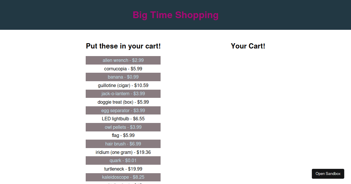 react-shopping-cart-solution - Codesandbox