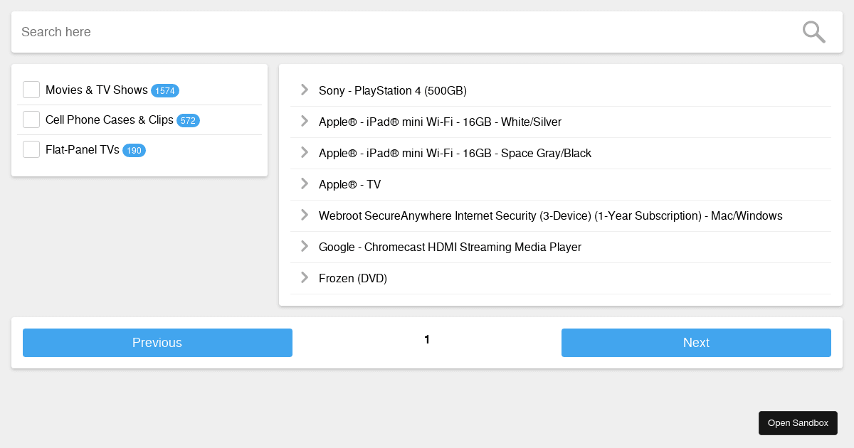 Algolia (forked) - Codesandbox