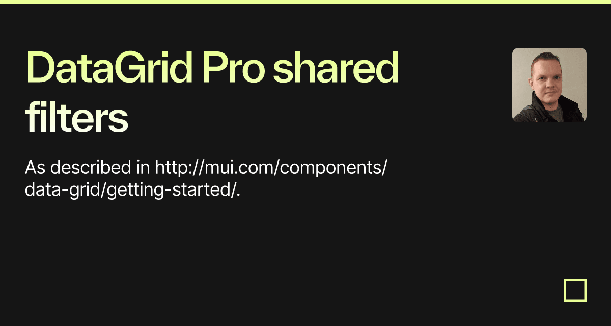 DataGrid Pro shared filters - Codesandbox DataGrid Pro shared filters - Codesandbox