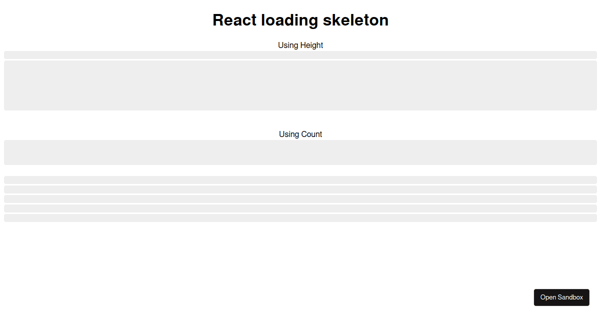 React loading skeleton - Codesandbox