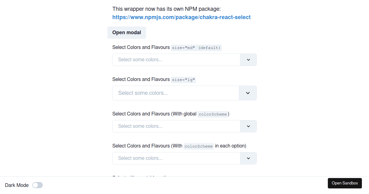 Chakra UI + React Select (forked) - Codesandbox Chakra UI + React Select (forked) - Codesandbox