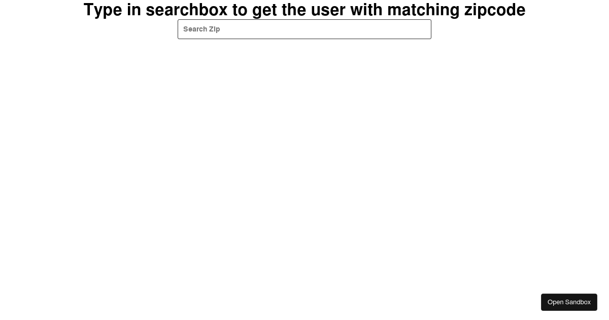 AutoSuggest - Codesandbox