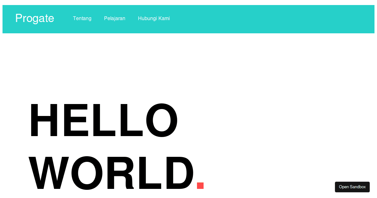 Tutorial Progate 1 - Codesandbox