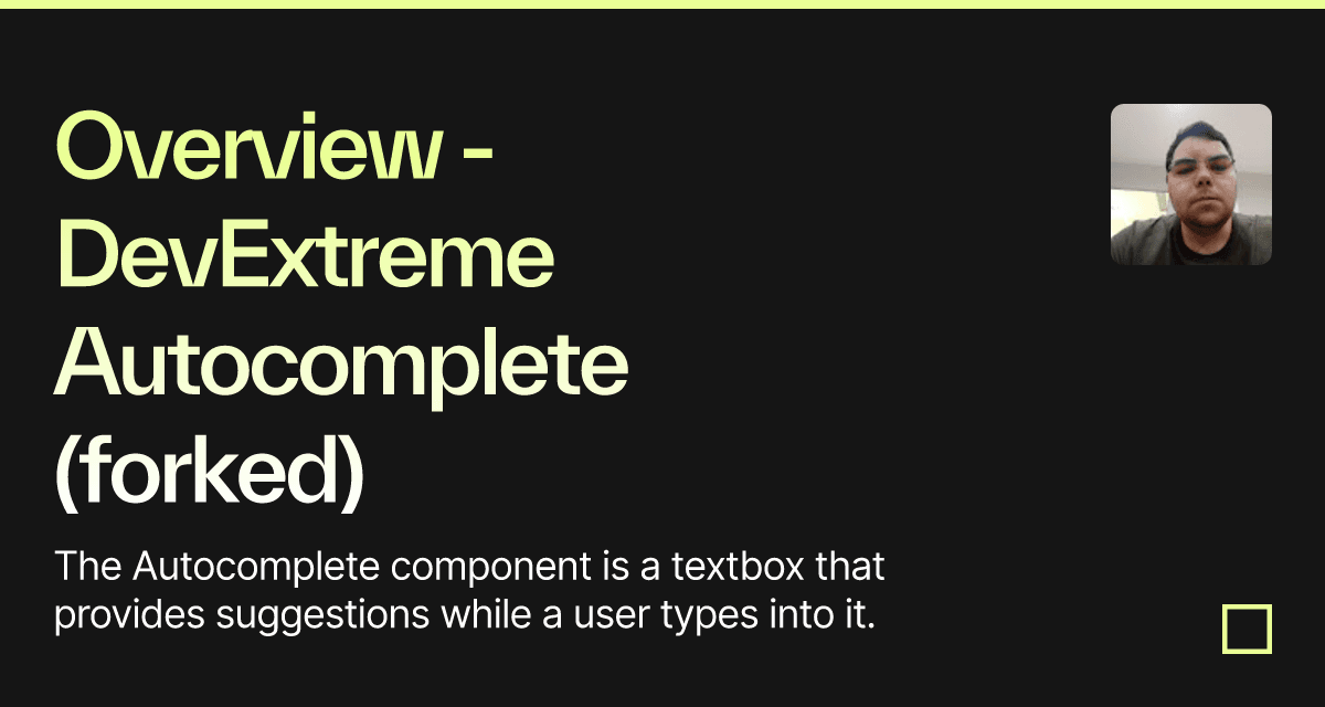 Overview - DevExtreme Autocomplete (forked) - Codesandbox