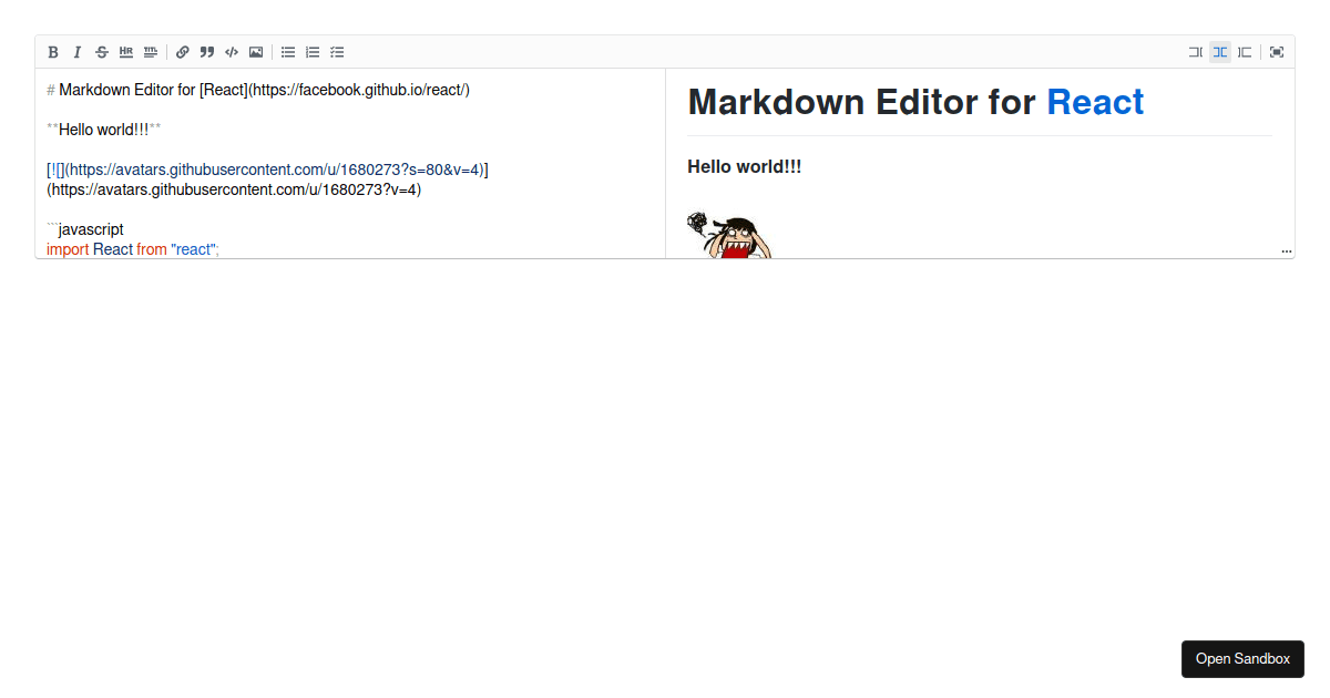 uiwjs/react-md-editor/issues/309 - Codesandbox