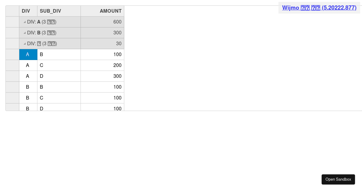 Flexgrid Custom Group Rows At The Topupdated Codesandbox 4563