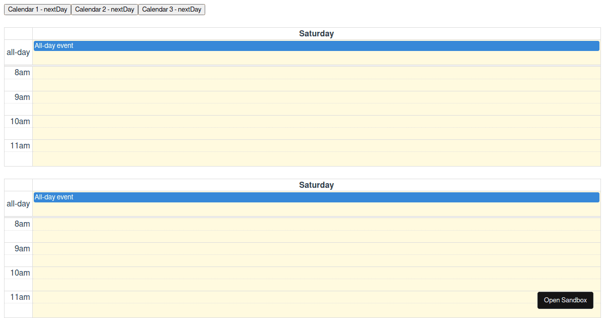 fullcalendar-vue3-multiple-instances (forked) - Codesandbox