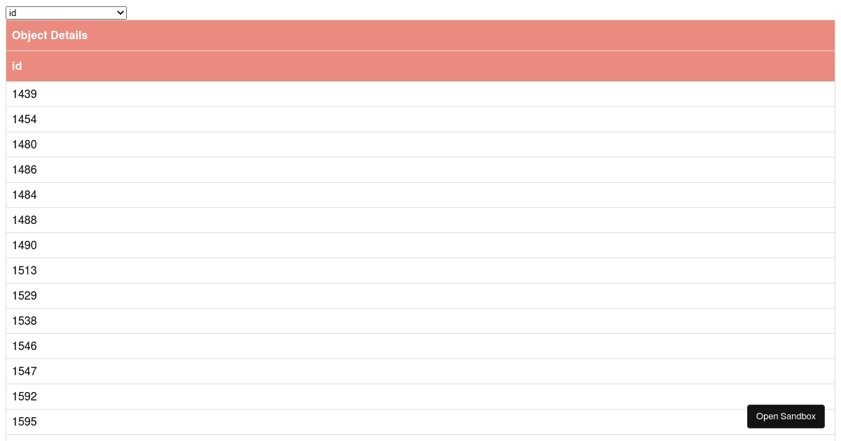 Table task (forked) - Codesandbox
