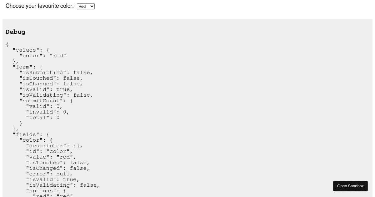 Inputs Select Codesandbox 
