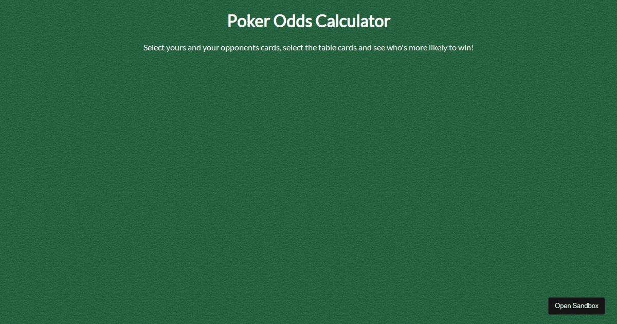 react-poker-calculator-starter-code - Codesandbox