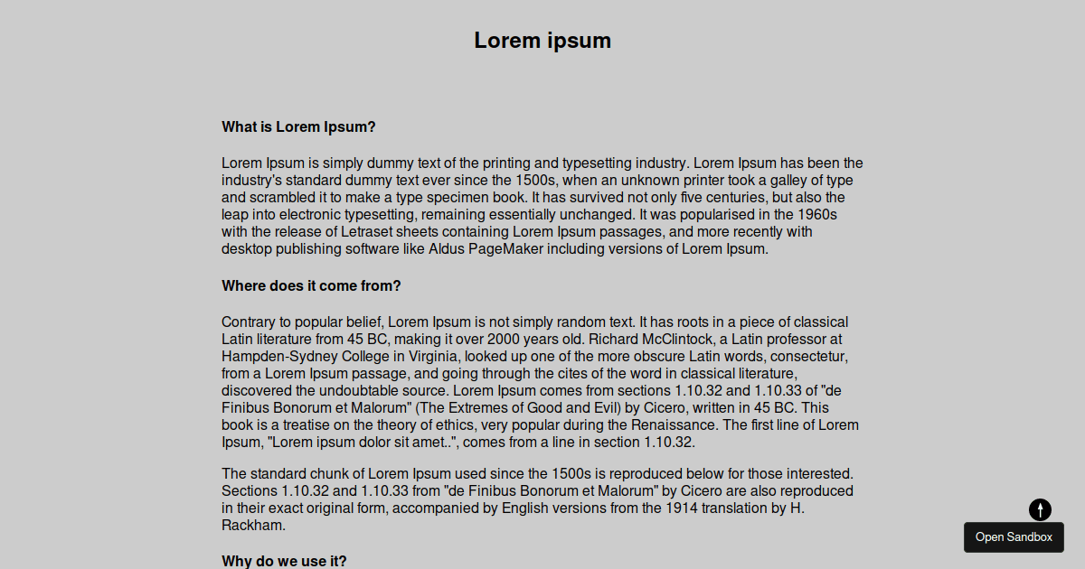 CSS - position: fixed - Use case "Go to the top" button - Codesandbox