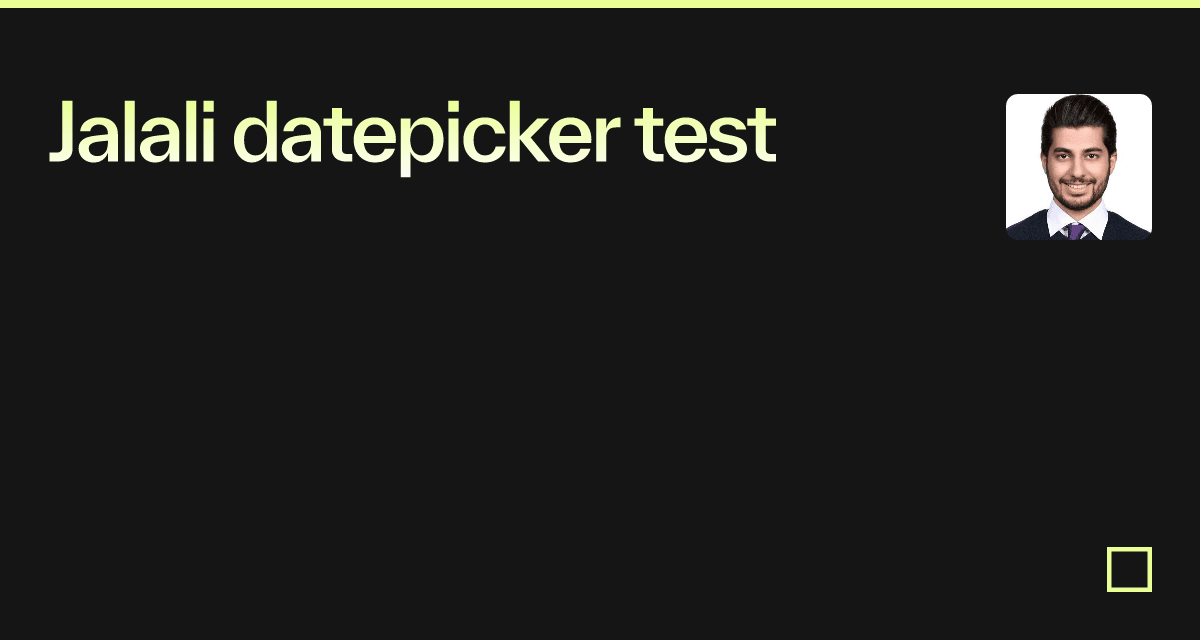 Jalali Datepicker Test Codesandbox