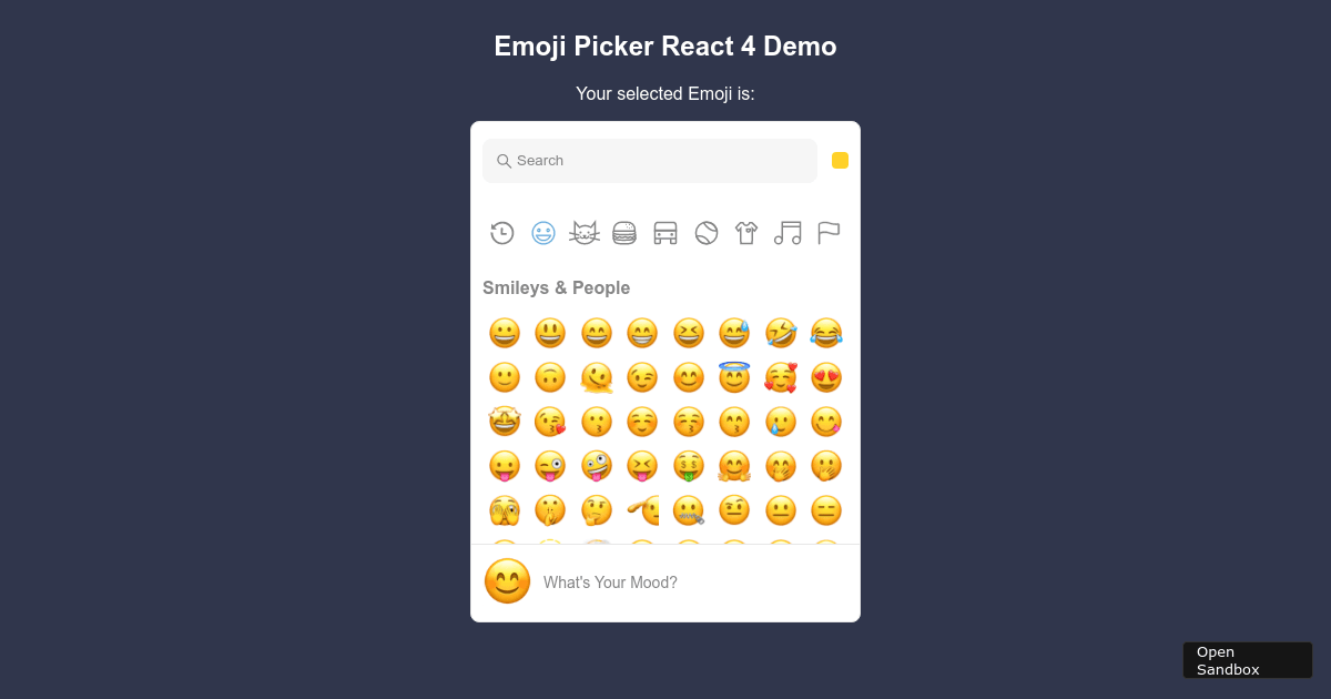 Emoji Picker React - 4 (forked) - Codesandbox