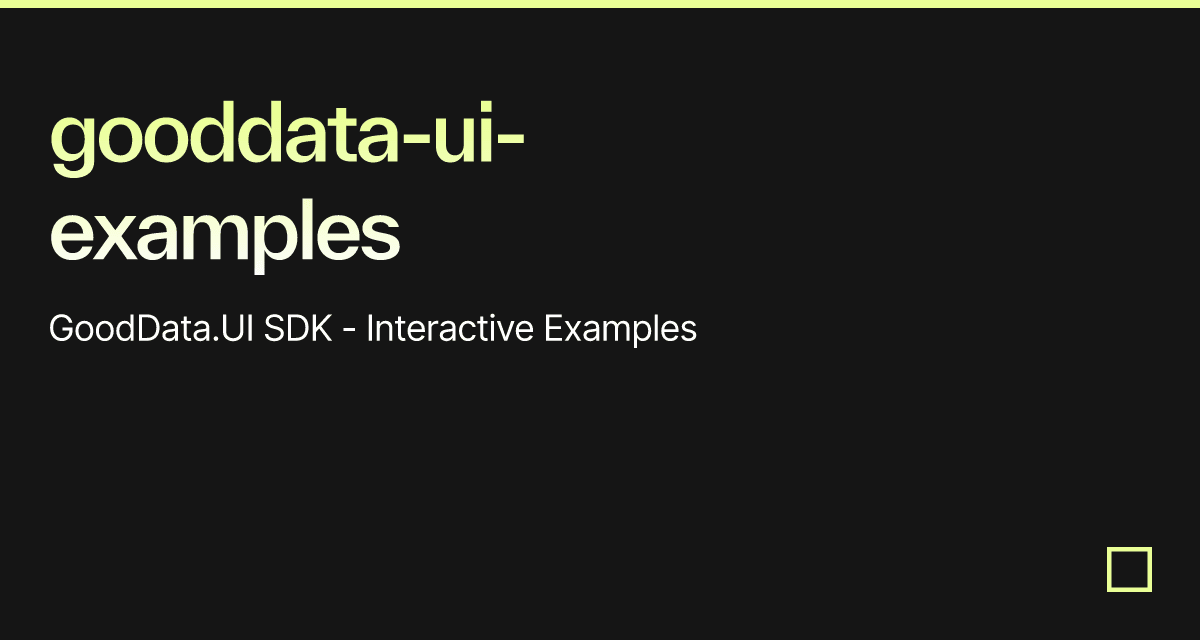 gooddata-ui-examples - Codesandbox