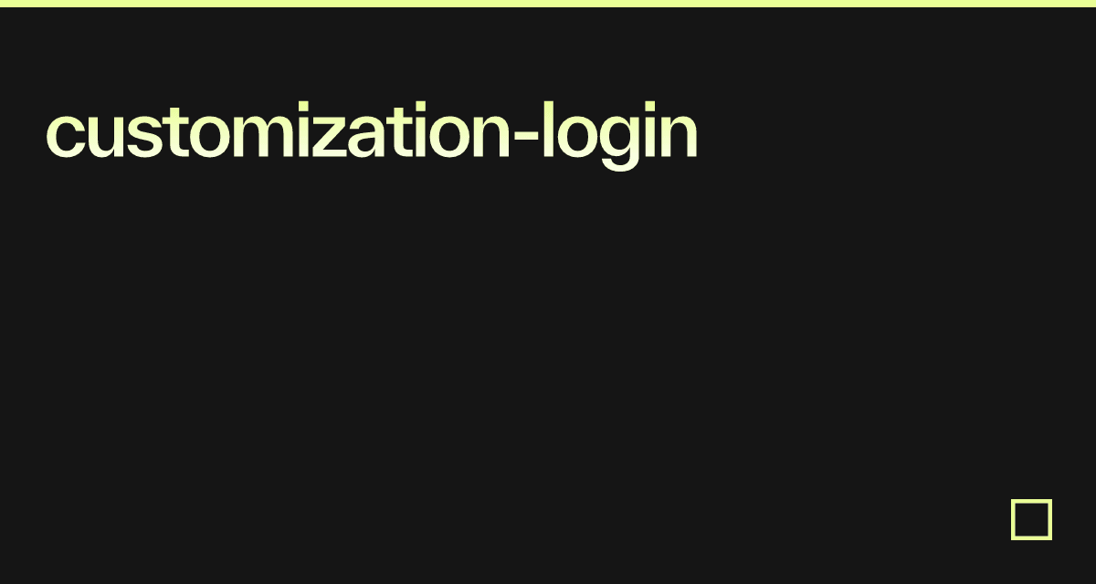 customization-login - Codesandbox
