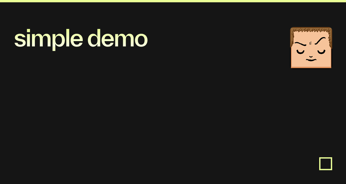 simple demo - Codesandbox