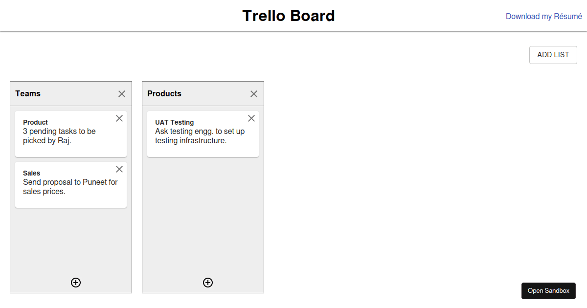 react-trello-board - Codesandbox