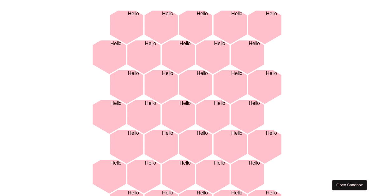 React Honeycomb Static Example Forked Codesandbox