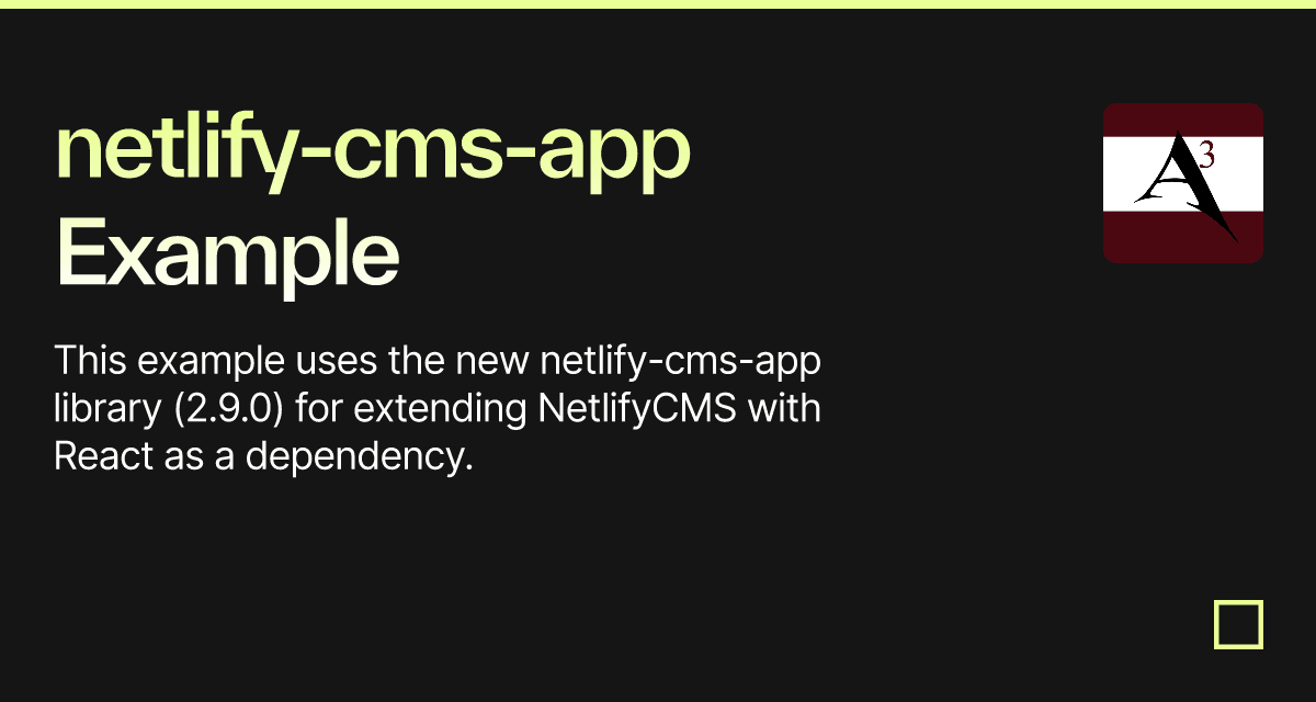 Netlify Cms App Example Codesandbox