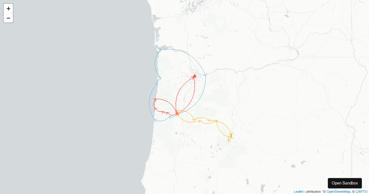 leaflet-swoopy demo - Codesandbox
