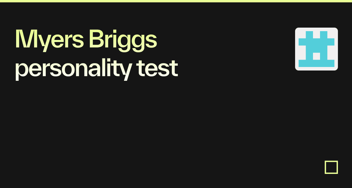 Myers Briggs personality test - Codesandbox