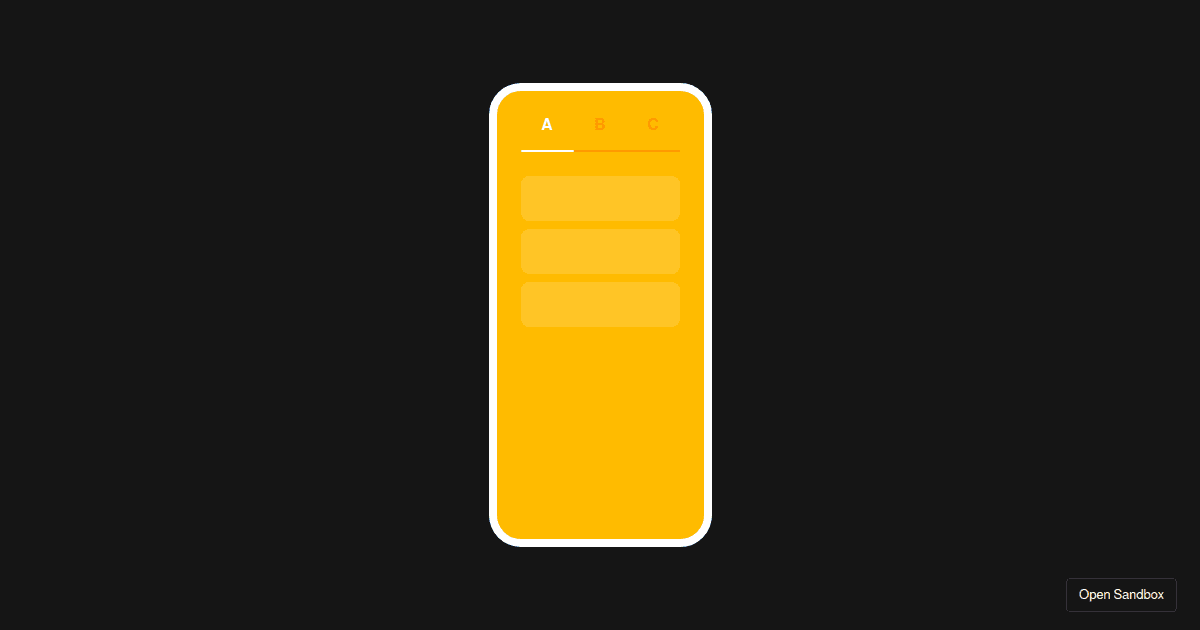 Animated Tabs - Codesandbox