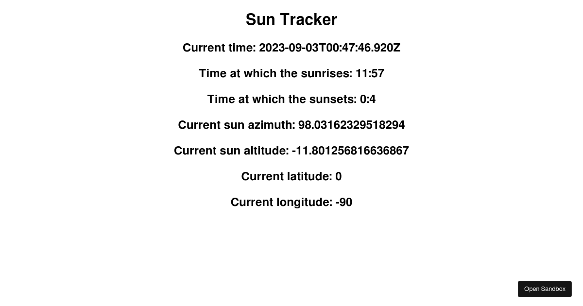 sun-position-tracker - Codesandbox