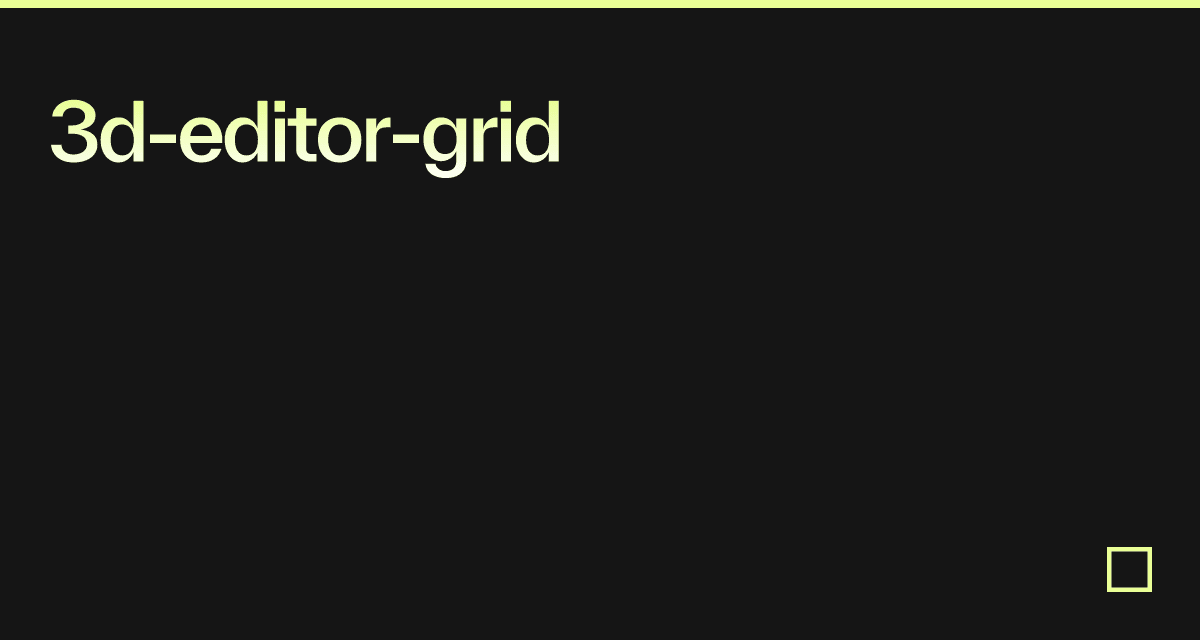 3d Editor Grid Codesandbox