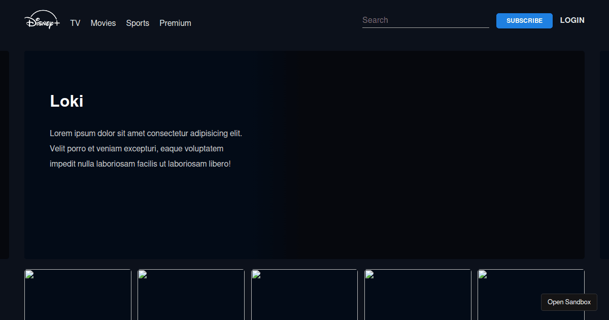 Landing Page Disney plus hotstar - Codesandbox