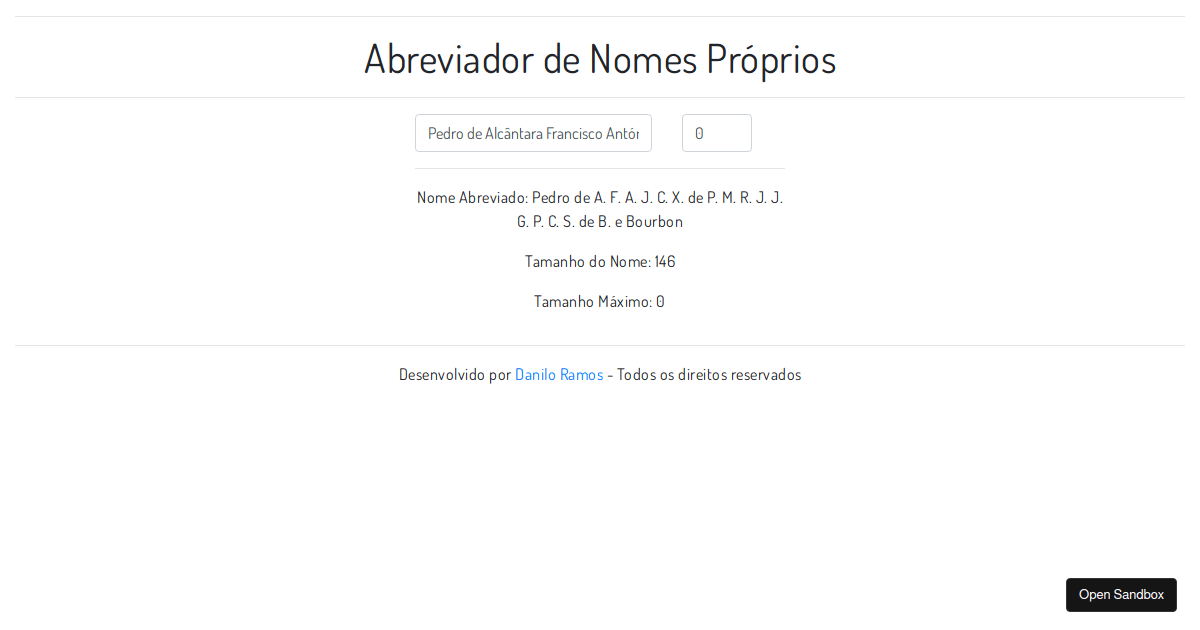 Name Abreviator - Codesandbox